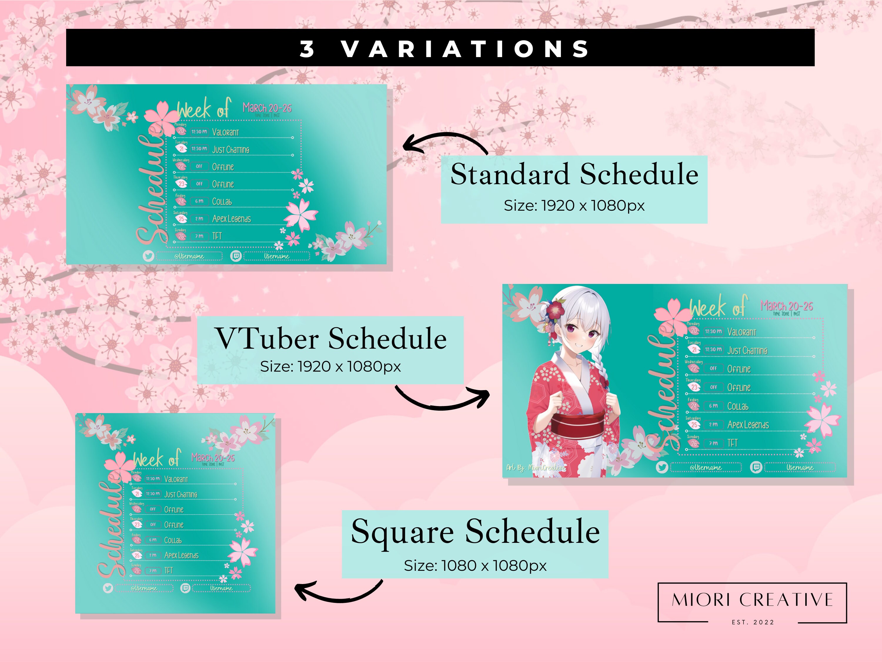 Sakura Vtuber Schedule Template Cherry Blossom Vtuber Stream - Etsy Canada