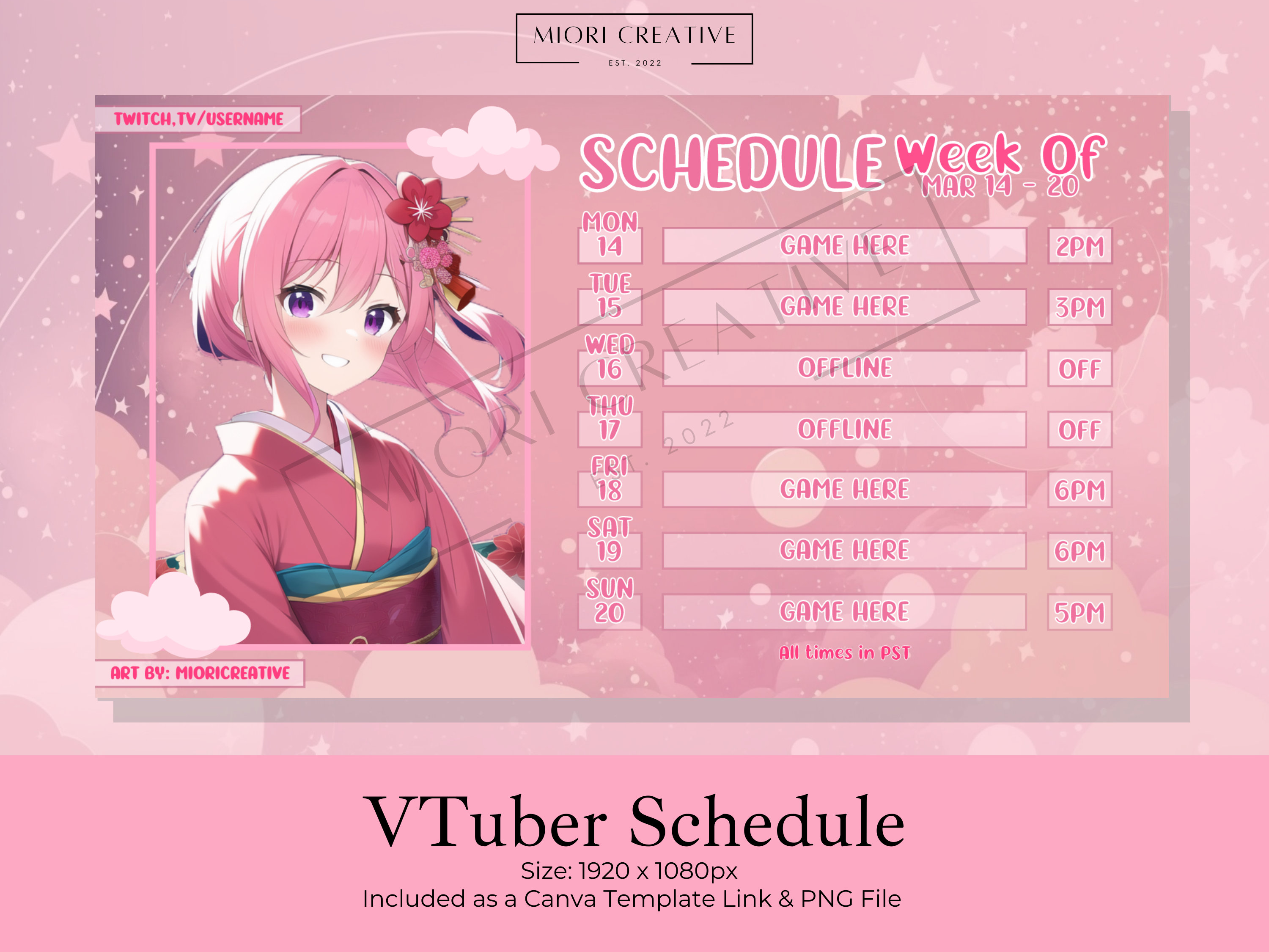 Pink Sky Vtuber Schedule Template Cute Sky Vtuber Stream - Etsy Canada