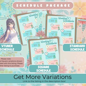Summer Vtuber Schedule Teal Twitch Stream Schedule Template - Etsy