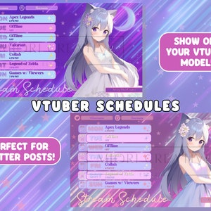 Magic Vtuber Stream Schedule Template: Lunar Designs (canva Editable ...