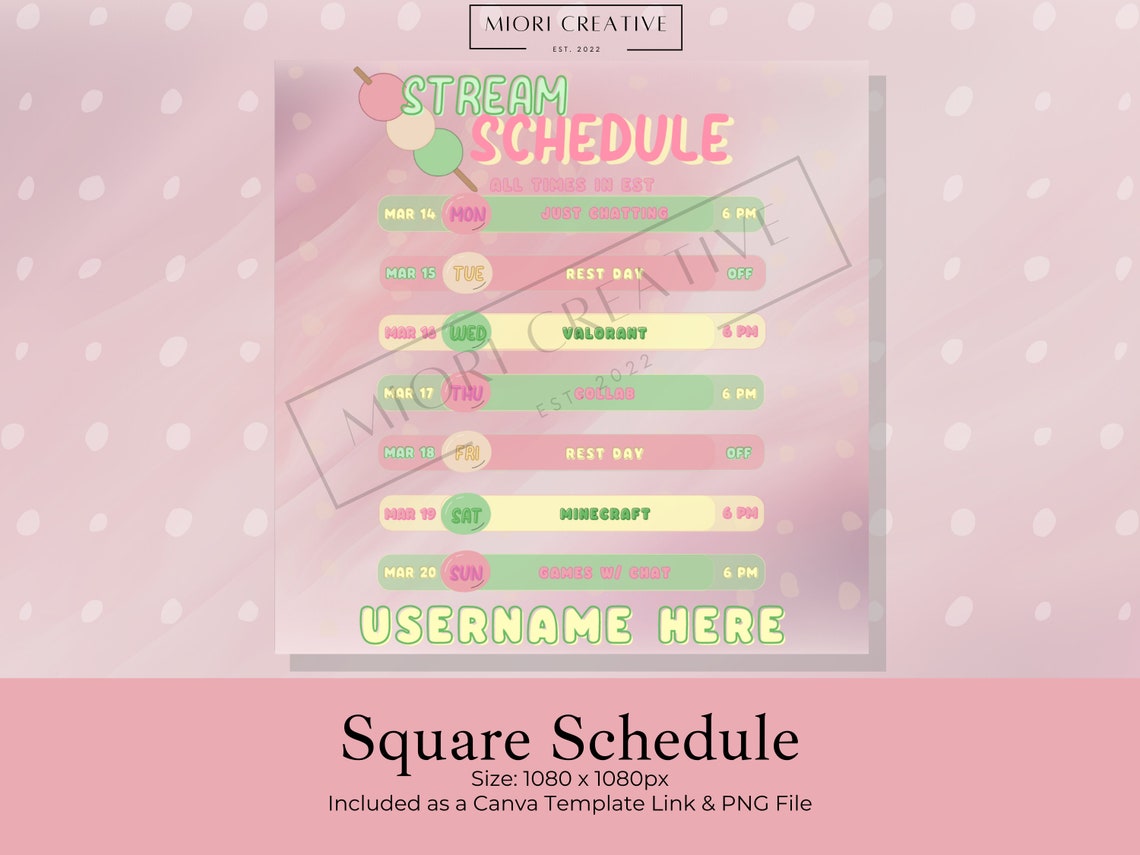 Pink Pngtuber Schedule Template Vtuber Twitch Schedule Vtuber - Etsy Canada