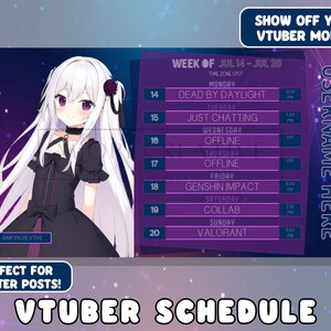 Space Vtuber Twitch Schedule Template Purple Vtuber Scene Vtuber Assets ...