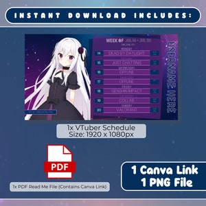 Space Vtuber Twitch Schedule Template Purple Vtuber Scene Vtuber Assets ...