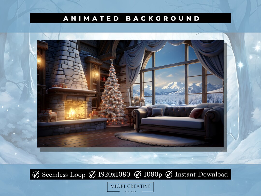 Christmas Animated Background Cozy Vtuber Room Winter Virtual ...