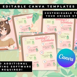 Flower Vtuber Schedule Template Pink Pngtuber Schedule Twitch Stream ...