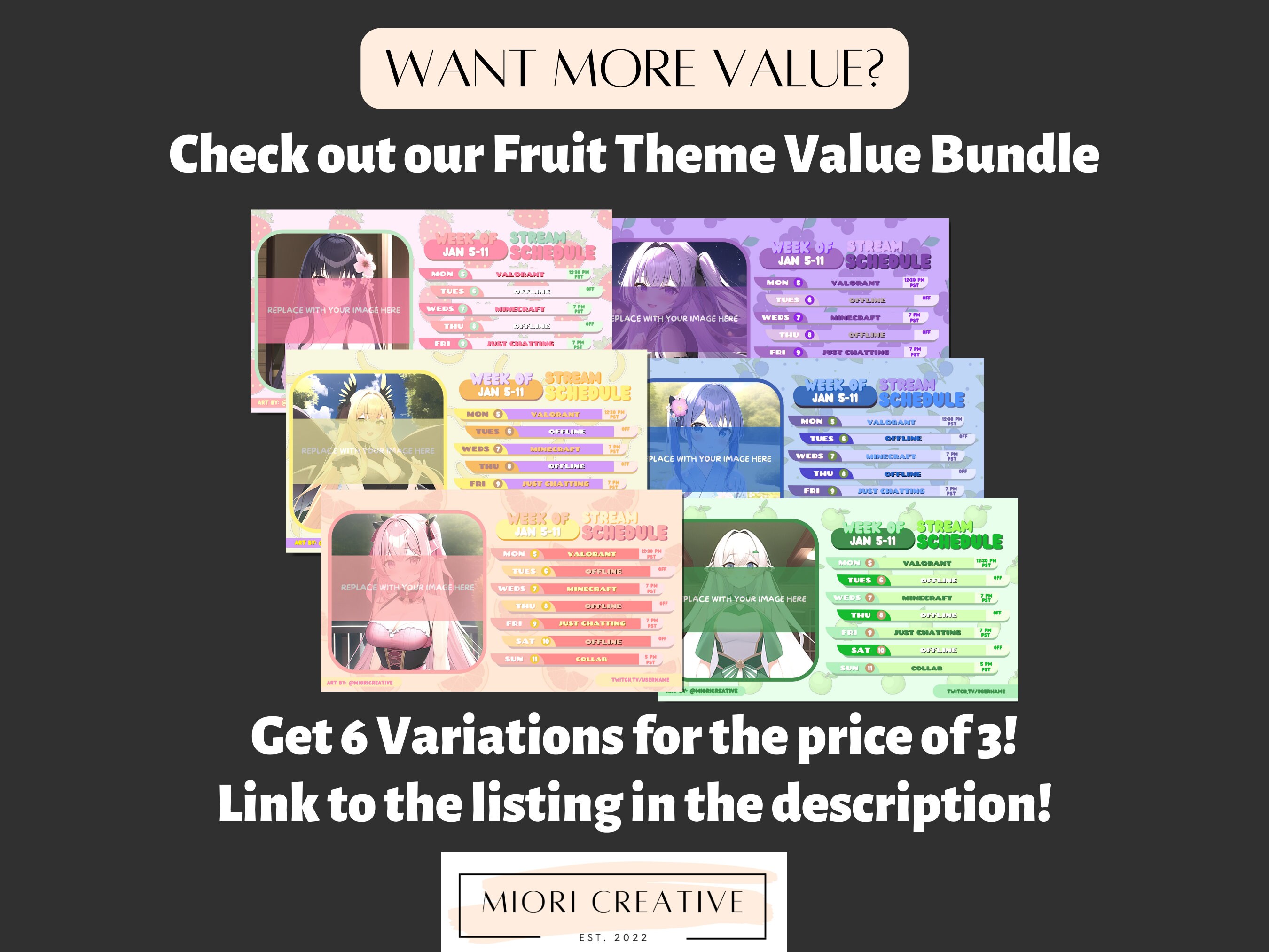 Purple Vtuber Schedule Template Grape Theme Youtube Weekly - Etsy