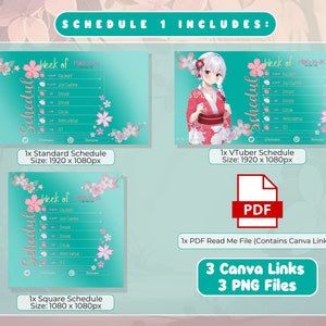 2-pack Spring Vtuber Schedule Template Sakura Vtuber Stream Schedule ...