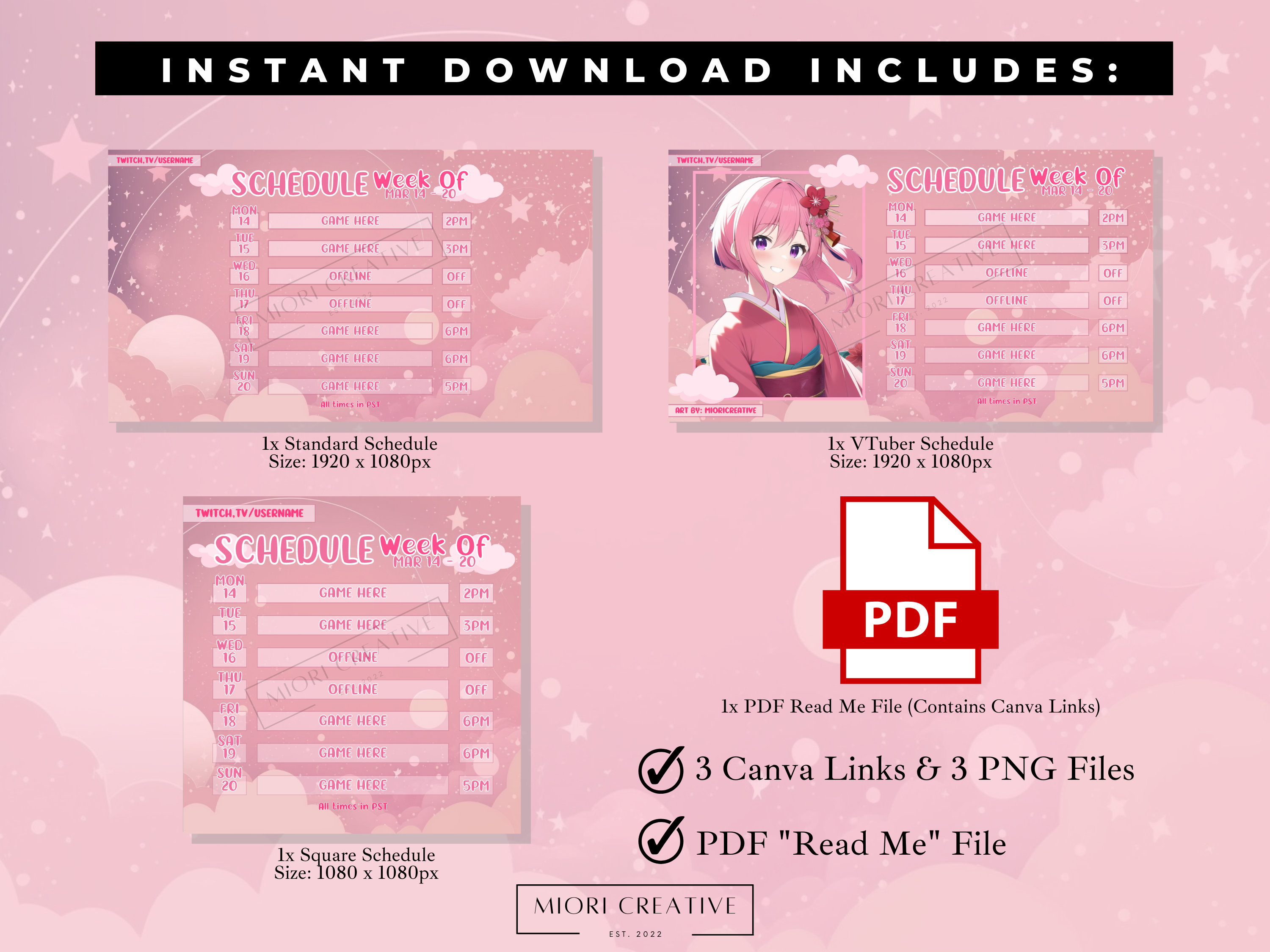 Pink Sky Vtuber Schedule Template Cute Sky Vtuber Stream - Etsy Canada