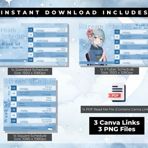 Blue Vtuber Schedule Template Cloud Vtuber Stream Schedule Sky Pngtuber ...