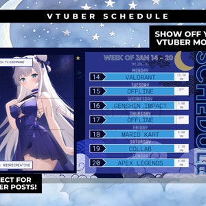 Moon Vtuber Schedule Template Star Twitch Streaming Schedules Japanese ...