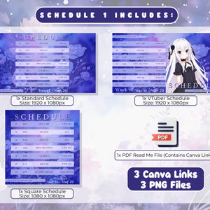 Spring Vtuber Schedule Template: Floral Twitch Streamer Bundle (canva ...
