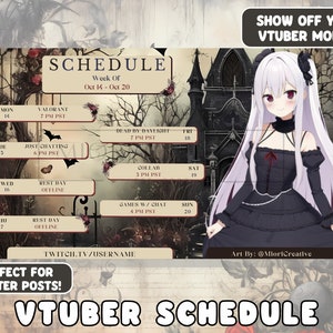 Gothic Vtuber Twitch Schedule Template Dark Vtuber Assets Spooky ...