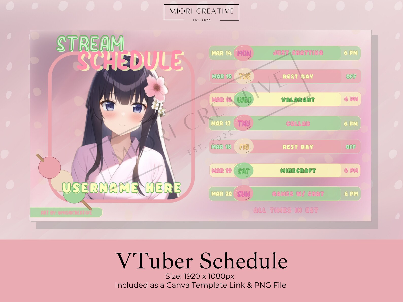 Pink Pngtuber Schedule Template Vtuber Twitch Schedule Vtuber - Etsy Canada
