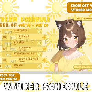 Summer Vtuber Asset Yellow Vtuber Schedule Twitch Stream Schedule ...