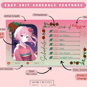 Rose Vtuber Schedule Template Stream Schedule Vtubers Stream Schedule ...