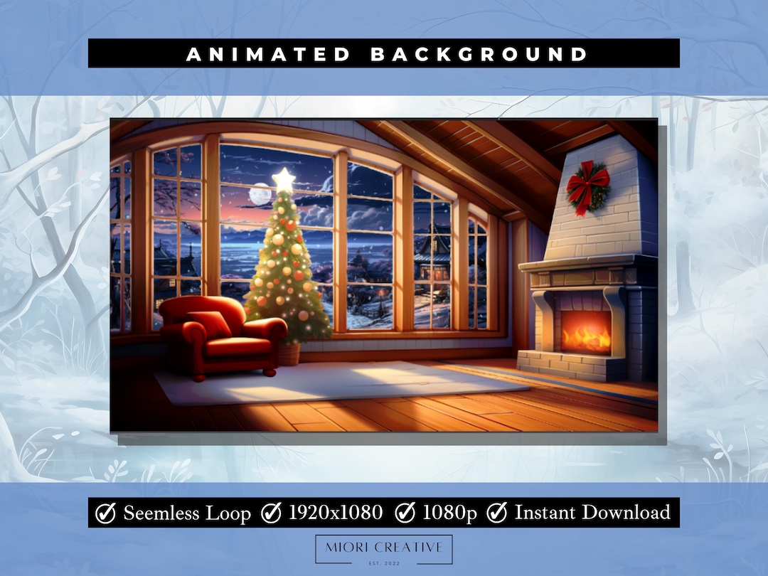 Christmas Vtuber Background Cozy Vtuber Room Winter Animated Virtual ...