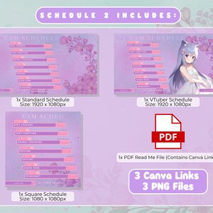 2-pack Sakura Vtuber Schedule Template Cherry Blossom Twitch Stream ...