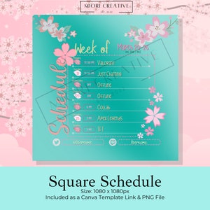 Sakura Vtuber Schedule Template Cherry Blossom Vtuber Stream Schedule ...
