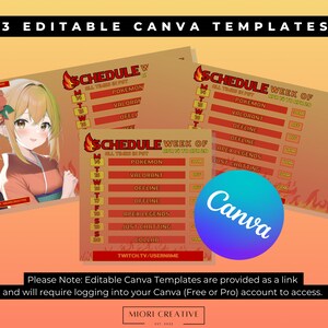 Fire Vtuber Schedule Template Pngtuber Stream Schedules Twitch - Etsy