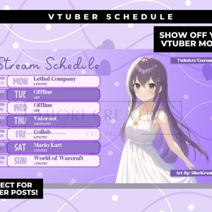 Cute Valentines Vtuber Stream Schedule Template Heart Streamer Asset ...