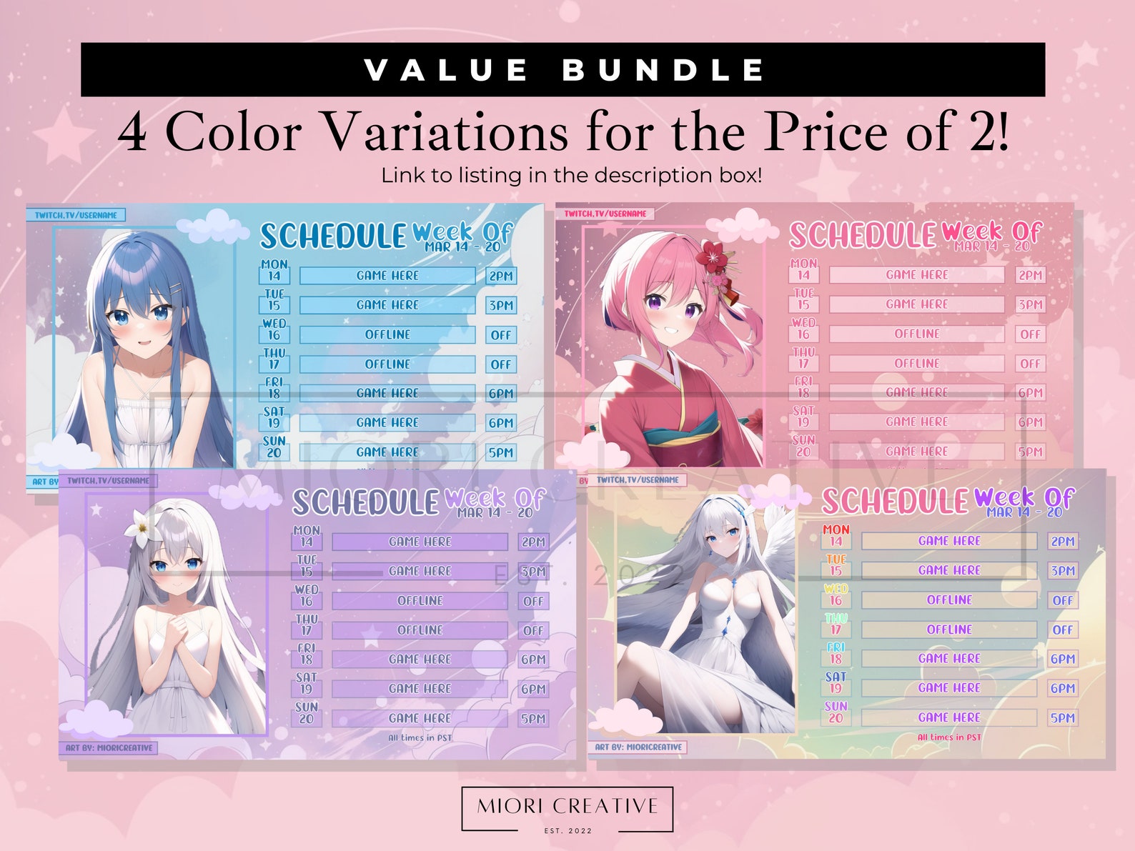 Pink Sky Vtuber Schedule Template Cute Sky Vtuber Stream - Etsy Canada