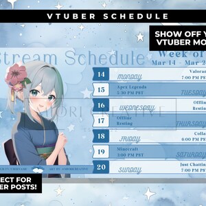 Blue Vtuber Schedule Template Cloud Vtuber Stream Schedule Sky Pngtuber ...