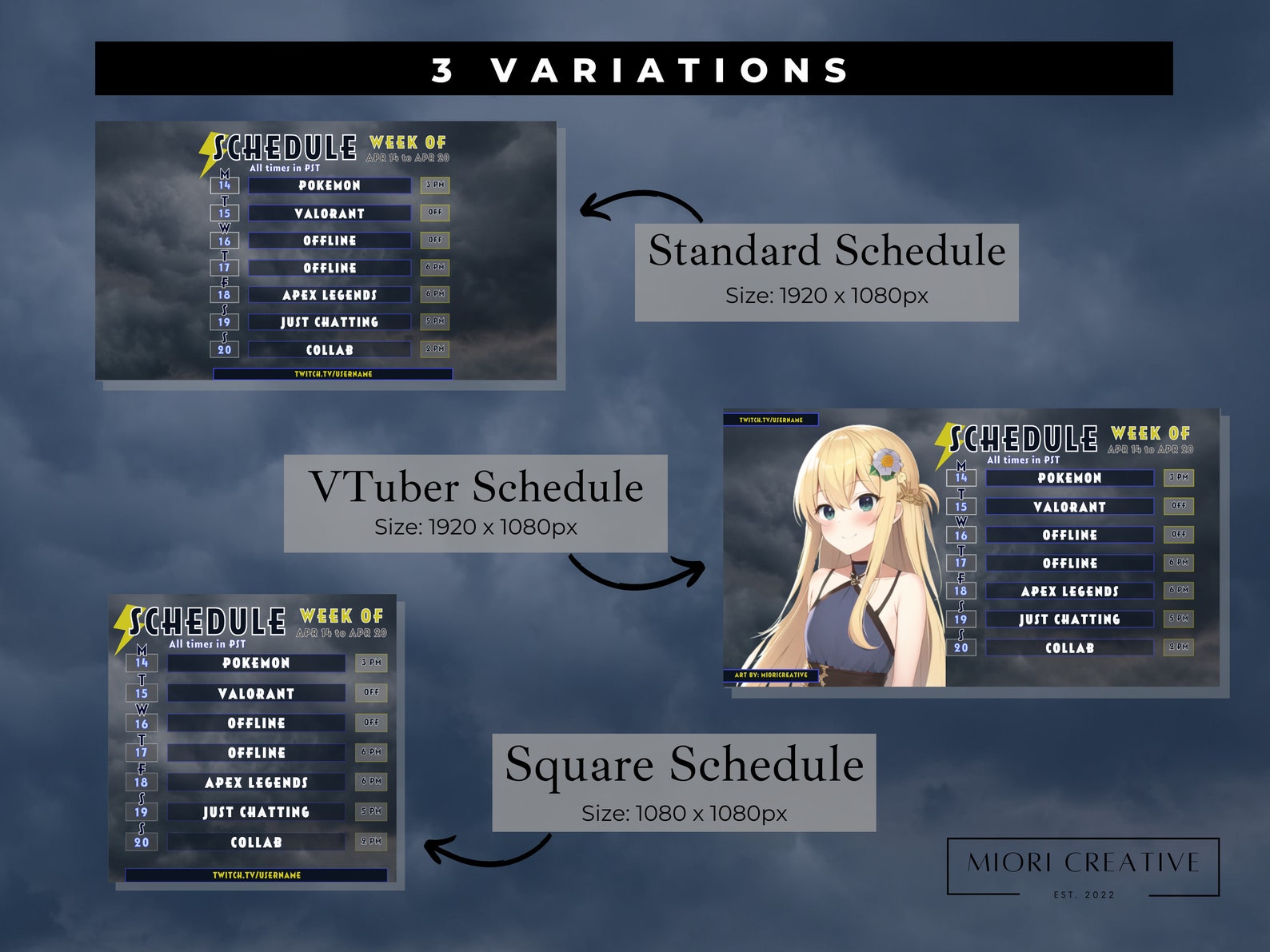 Grey Pngtuber Schedule Template Vtuber Twitch Schedule Vtuber - Etsy