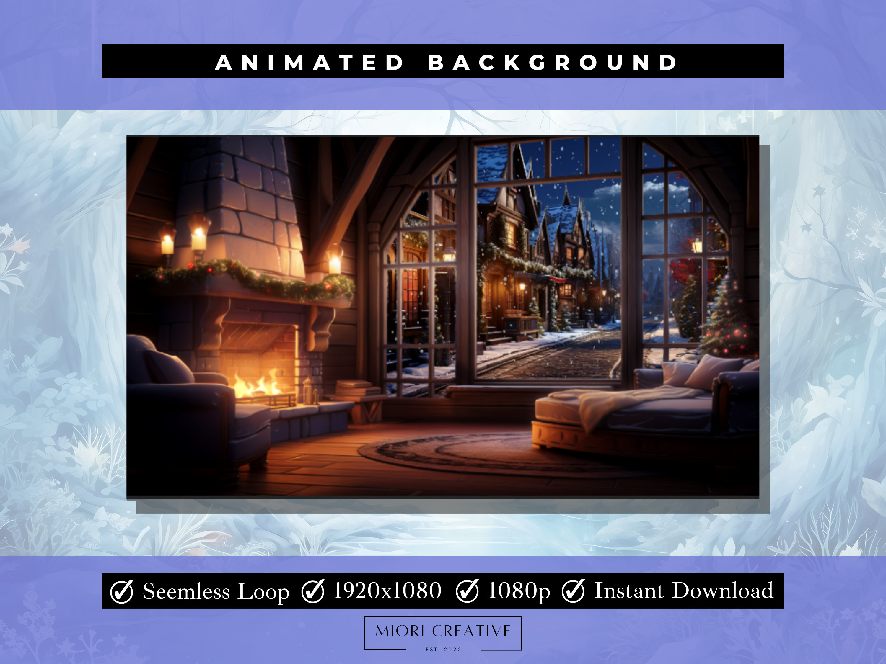 Animated Snow Vtuber Background Winter Cozy Room Virtual - Etsy
