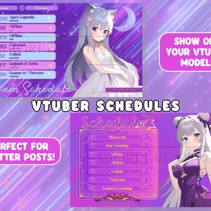 2-pack Moon Vtuber Schedule Template Twitch Stream Schedule Vtuber ...