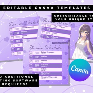 Cute Valentines Vtuber Stream Schedule Template Heart Streamer Asset ...