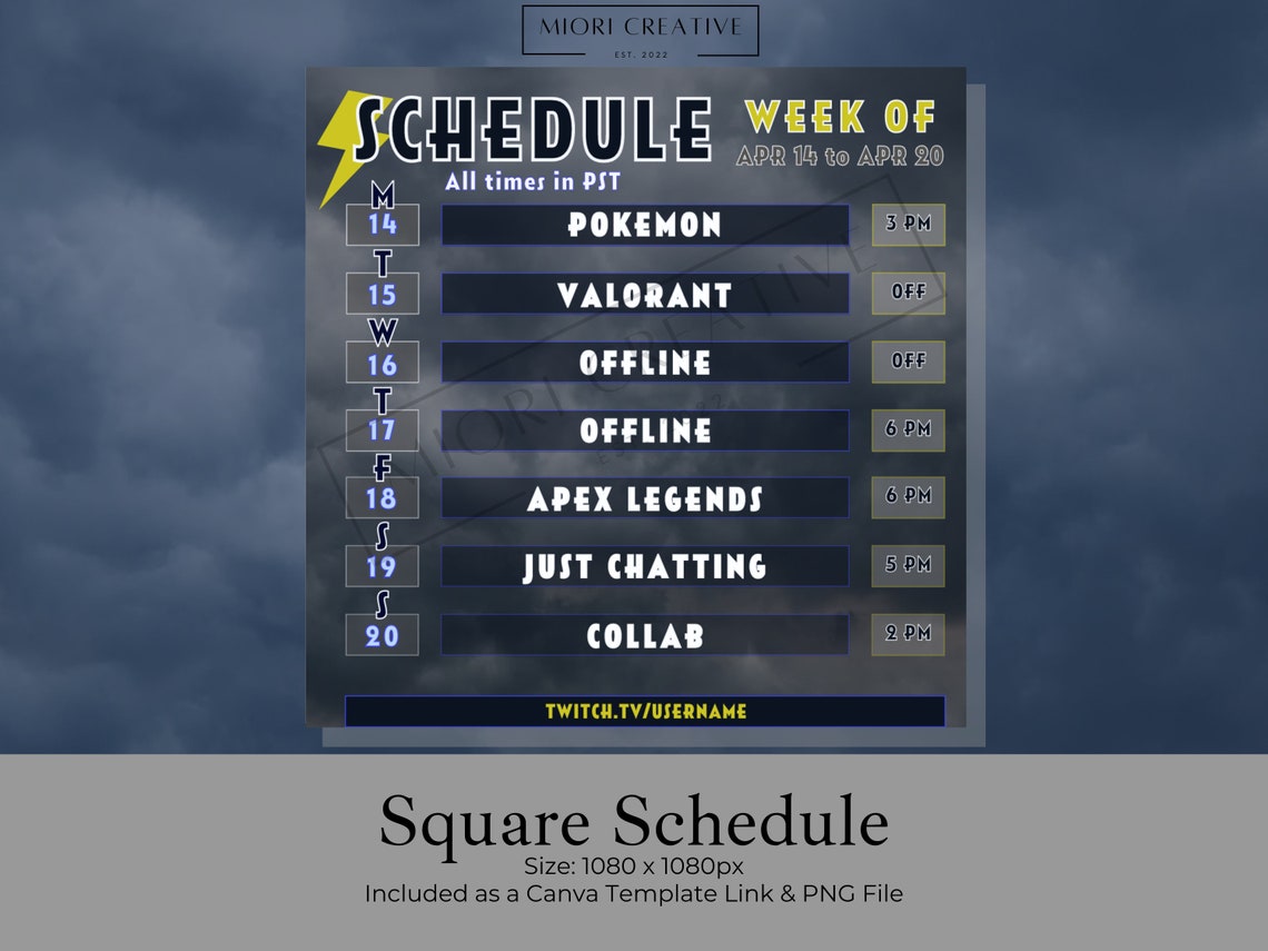 Grey Pngtuber Schedule Template Vtuber Twitch Schedule Vtuber - Etsy