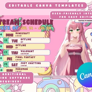 Summer Stream Schedule Template Vtuber Schedule Cute Vtuber Asset ...