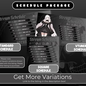 Gothic Vtuber Schedule Goth Twitch Schedule Template Black Pngtuber ...