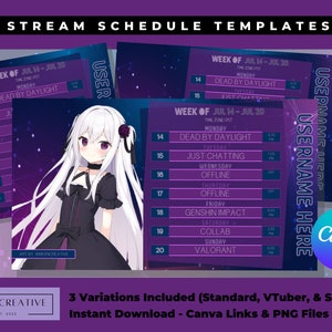 Vtuber Stream Schedule Template Space Twitch Schedule Twitch Overlays ...