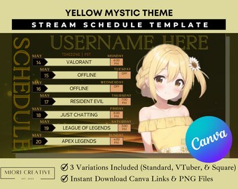 Red Vtuber Schedule Template Pngtuber Stream Schedule Vtubers Asset ...