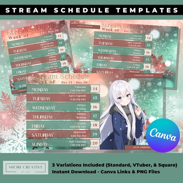 Christmas Schedule Stream - Etsy