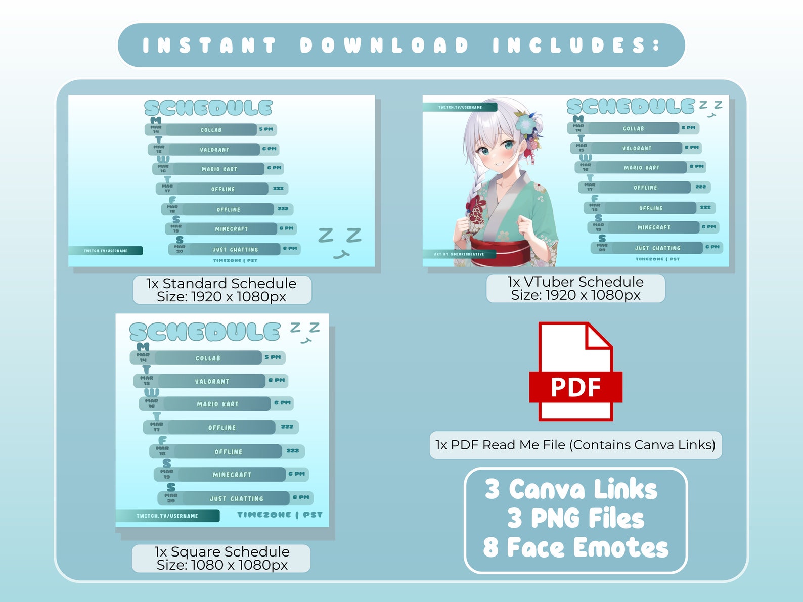 Vtuber Schedule Twitch Stream Schedule Cute Twitch Schedule Vtuber ...