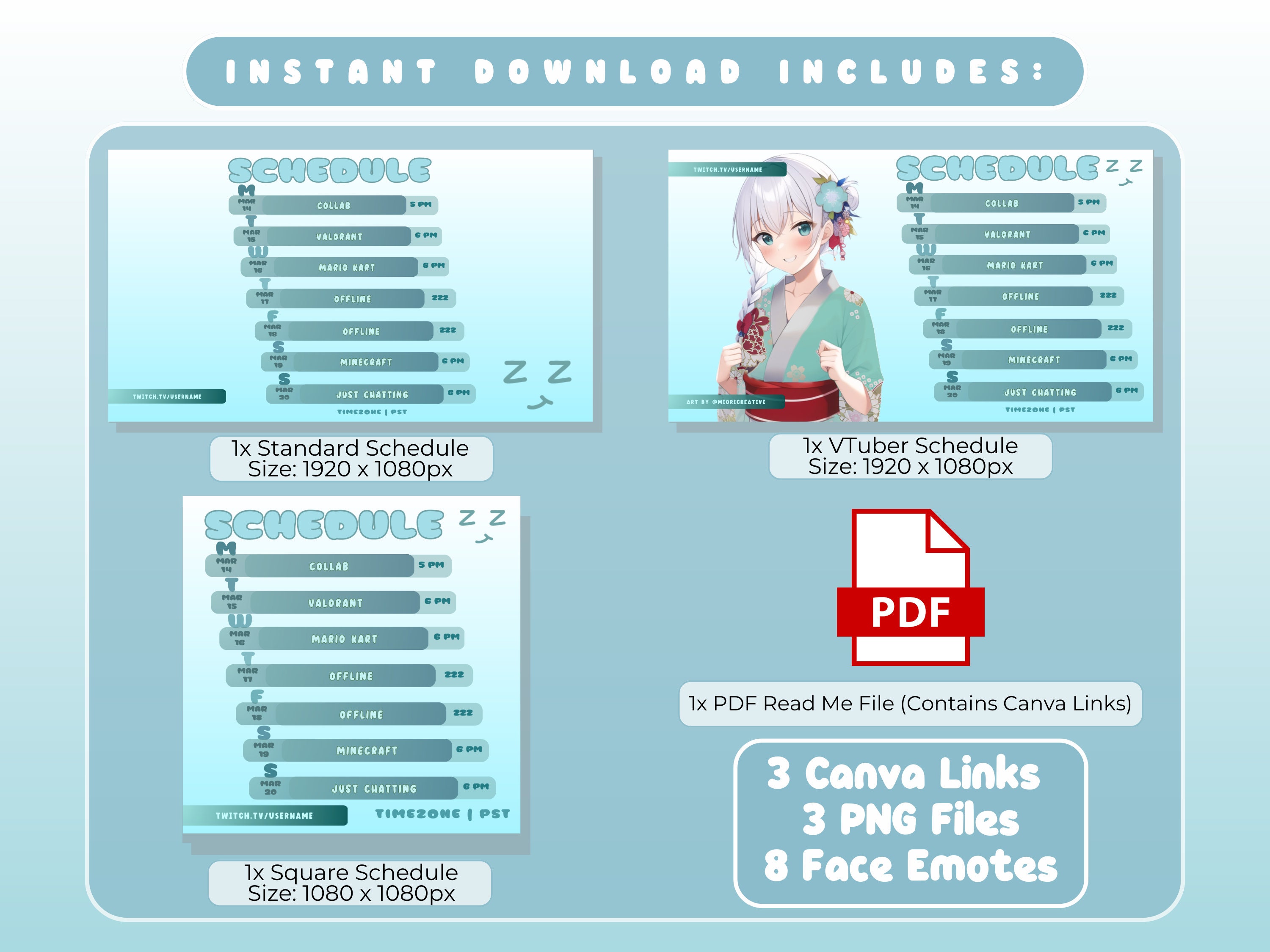 Vtuber Schedule Twitch Stream Schedule Cute Twitch Schedule Vtuber ...