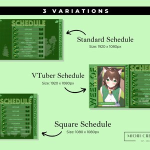 Green Pngtuber Schedule Template Leaf Vtuber Stream Schedule - Etsy Canada