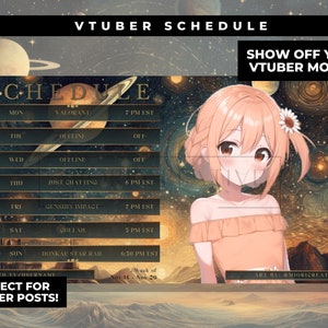 Space Vtuber Stream Schedule Template Alien Twitch Assets Star Vtubers ...