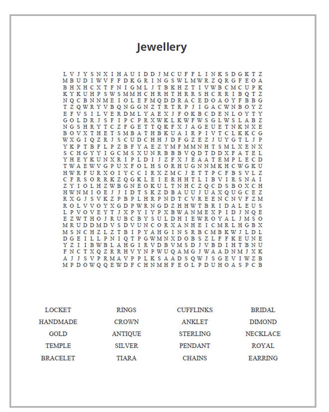 Word Search Puzzles 26 Alphabet Topics All Ages Printable - Etsy