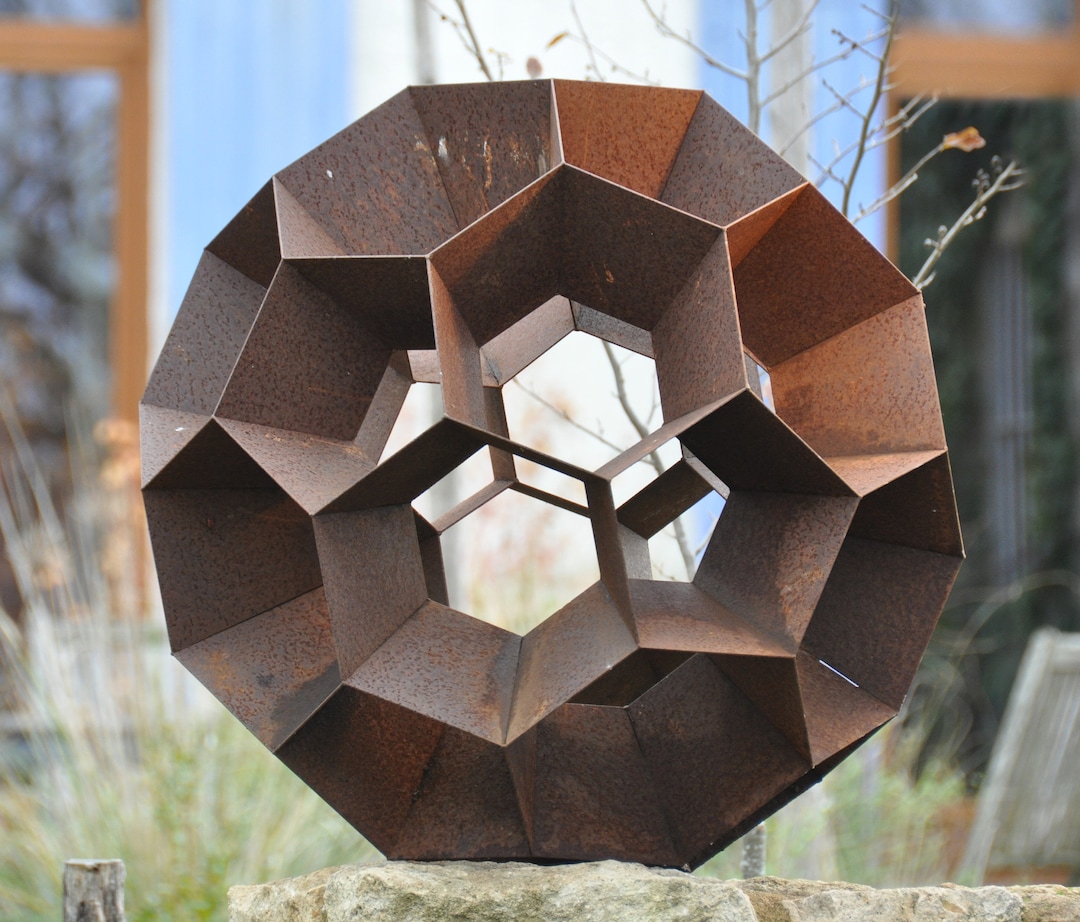Pollen Grain, Geodesic Corten Sculpture for Garden - Etsy
