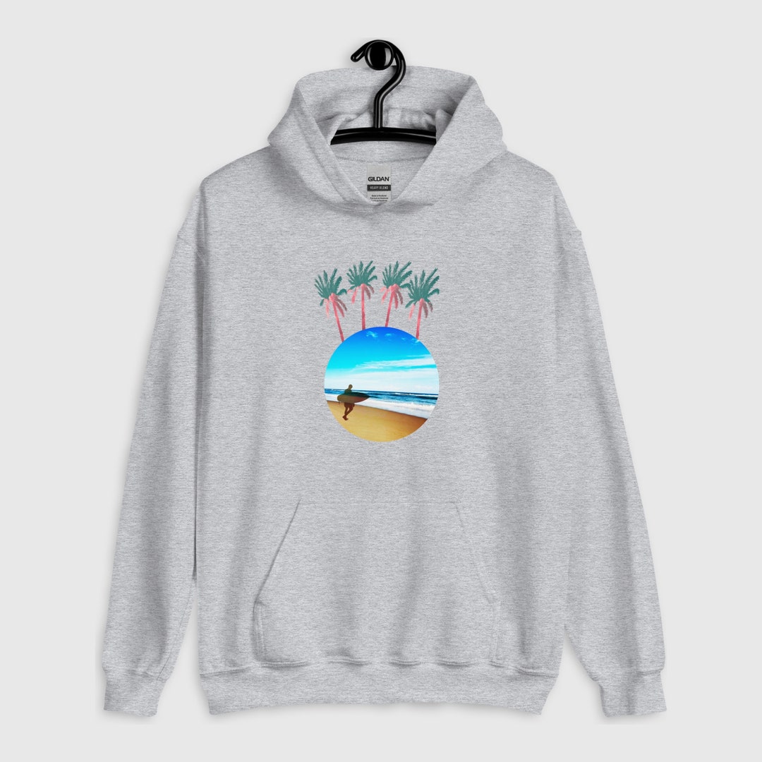 Palm Tree Surf Hoodie, Palm Tree Hoodie, Surf Hoodie, Surf Gifts ...