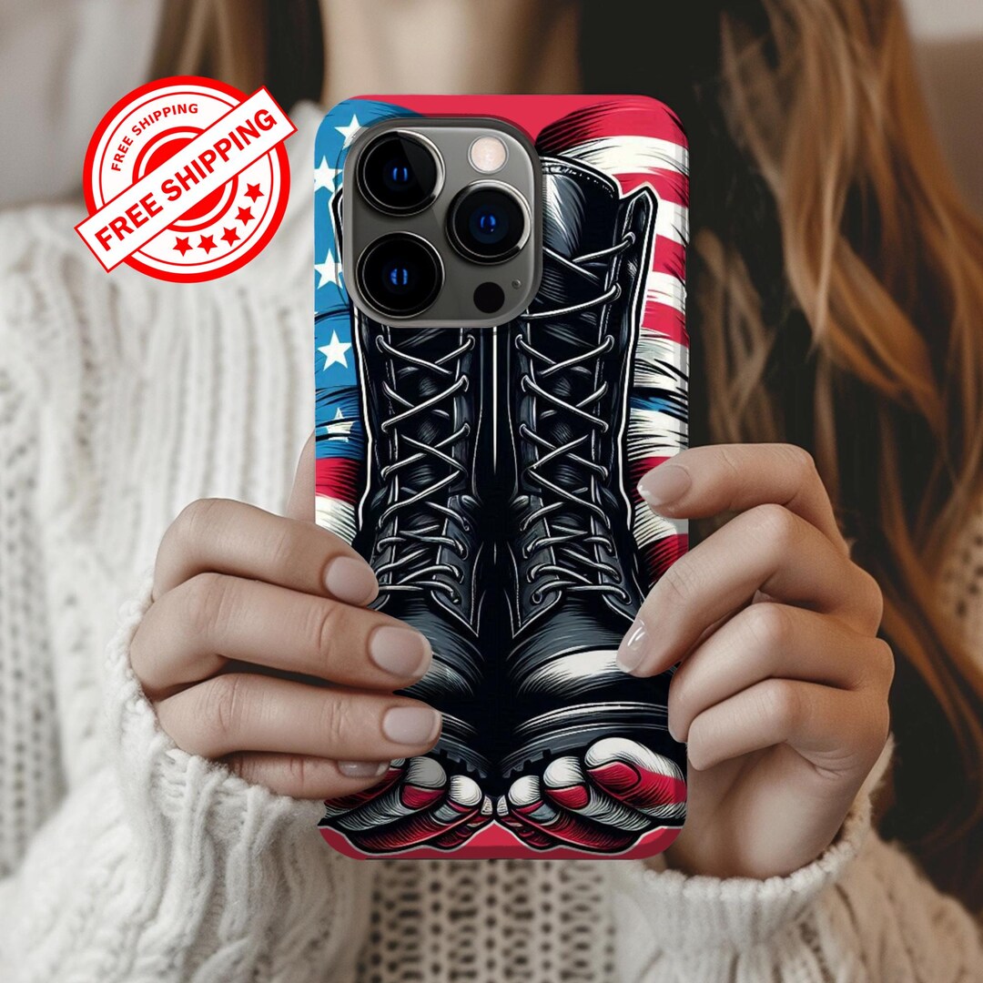 American Solider, Military, Combat Boots,tough Phone Case, iPhone 16,15 ...
