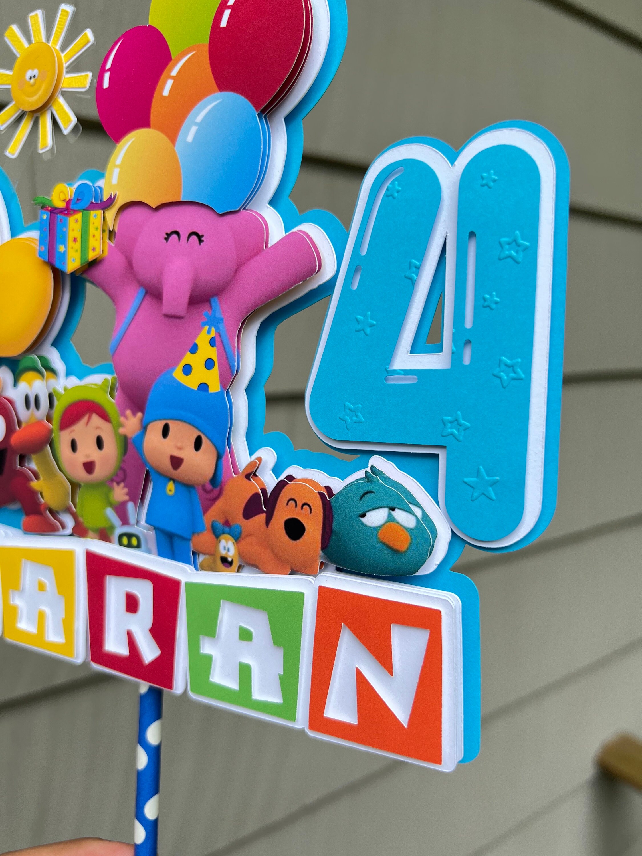 Inspired Pocoyo Cake Topper, Pocoyo Custom Decor, Pocky Party Decor ...