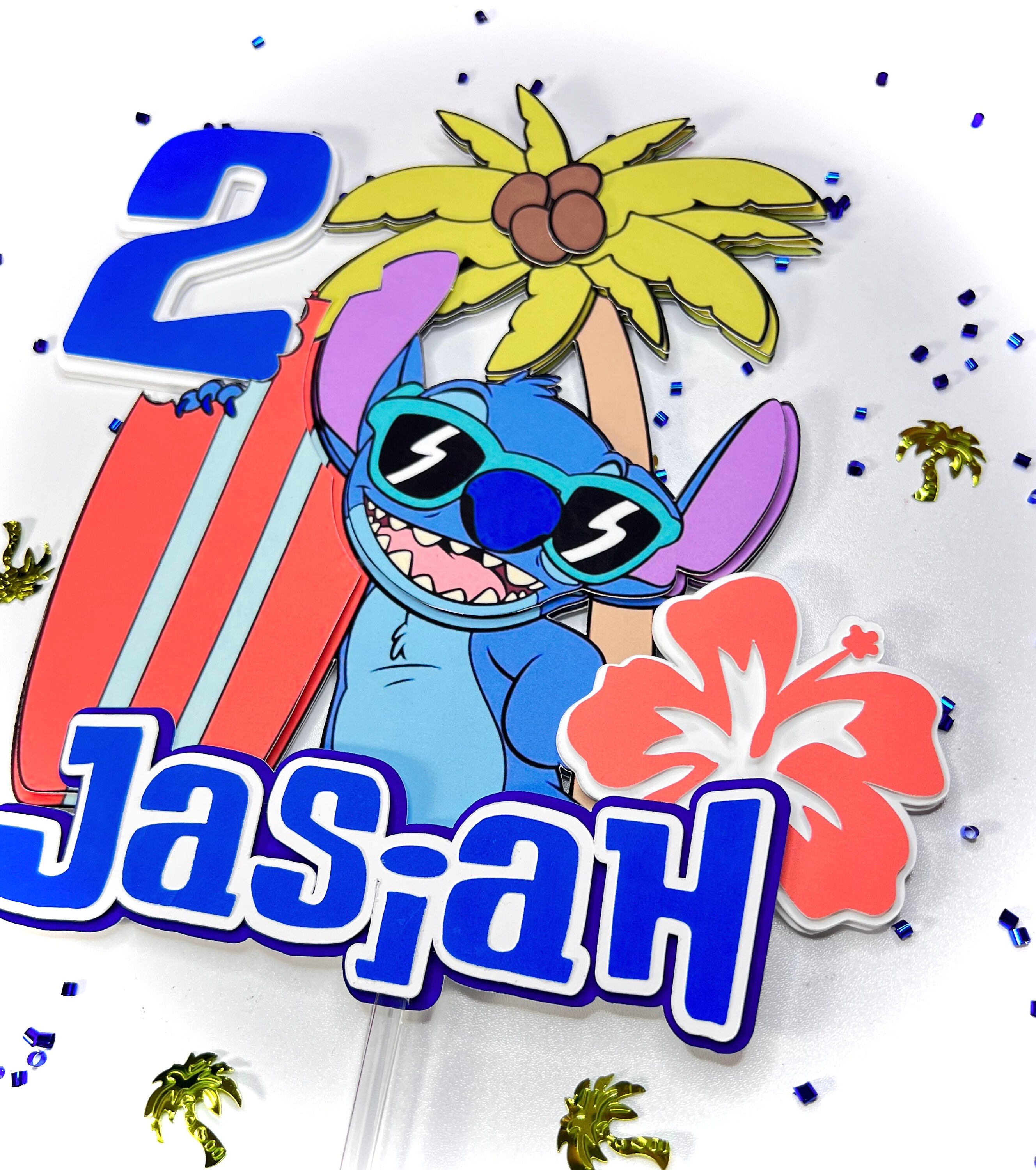 Stitch Cake Topper, Hawaiian Cake Topper, Lilo & Stitch Cake Toppers ...