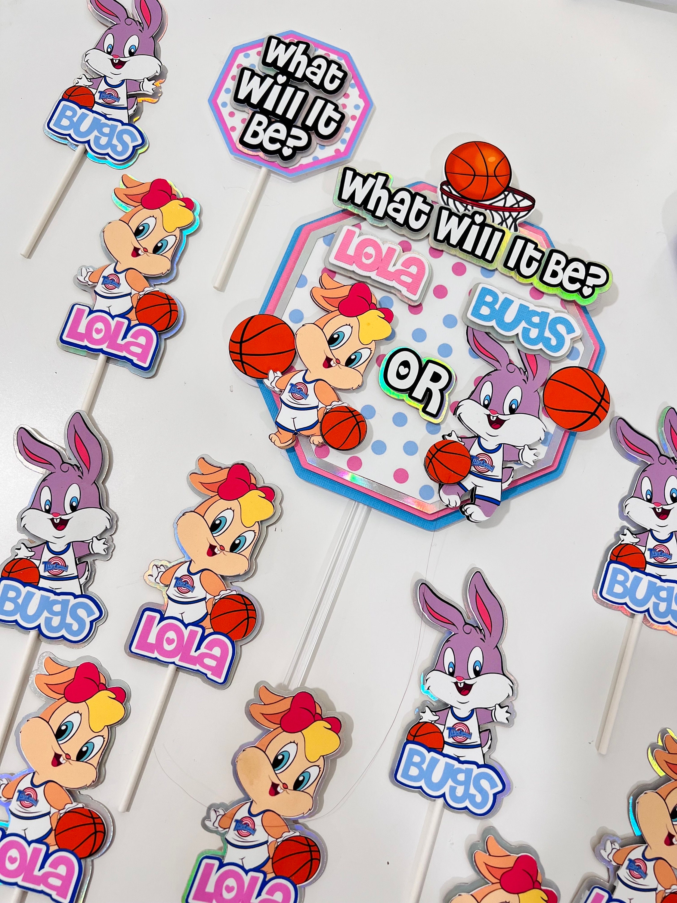 Gender Reveal Cake Topper, Space Jam Cake Topper, Space Jam Gender ...