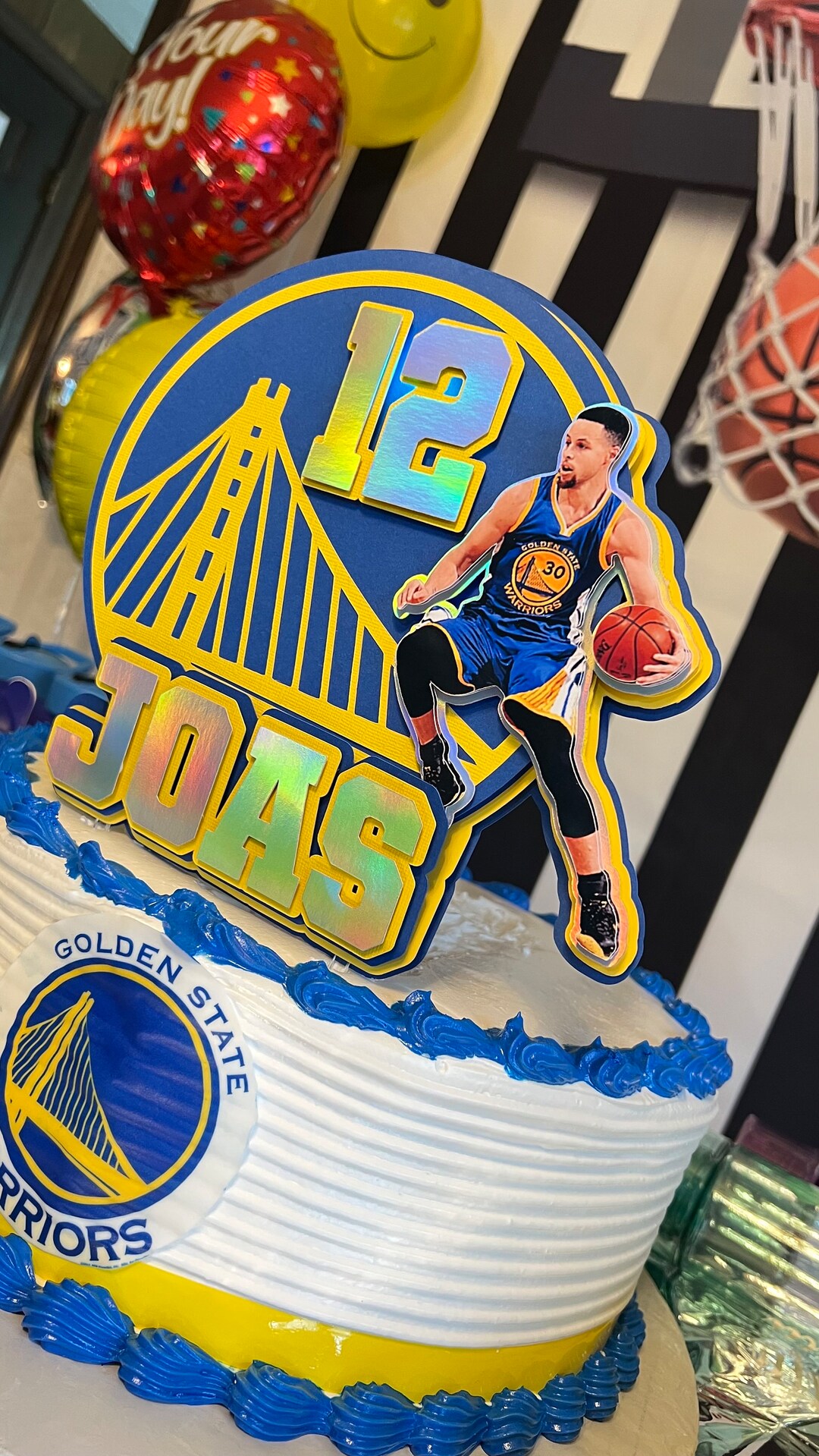 Golden State Cake Topper, Stephen Curry Cake Topper, NBA Cake Topper ...