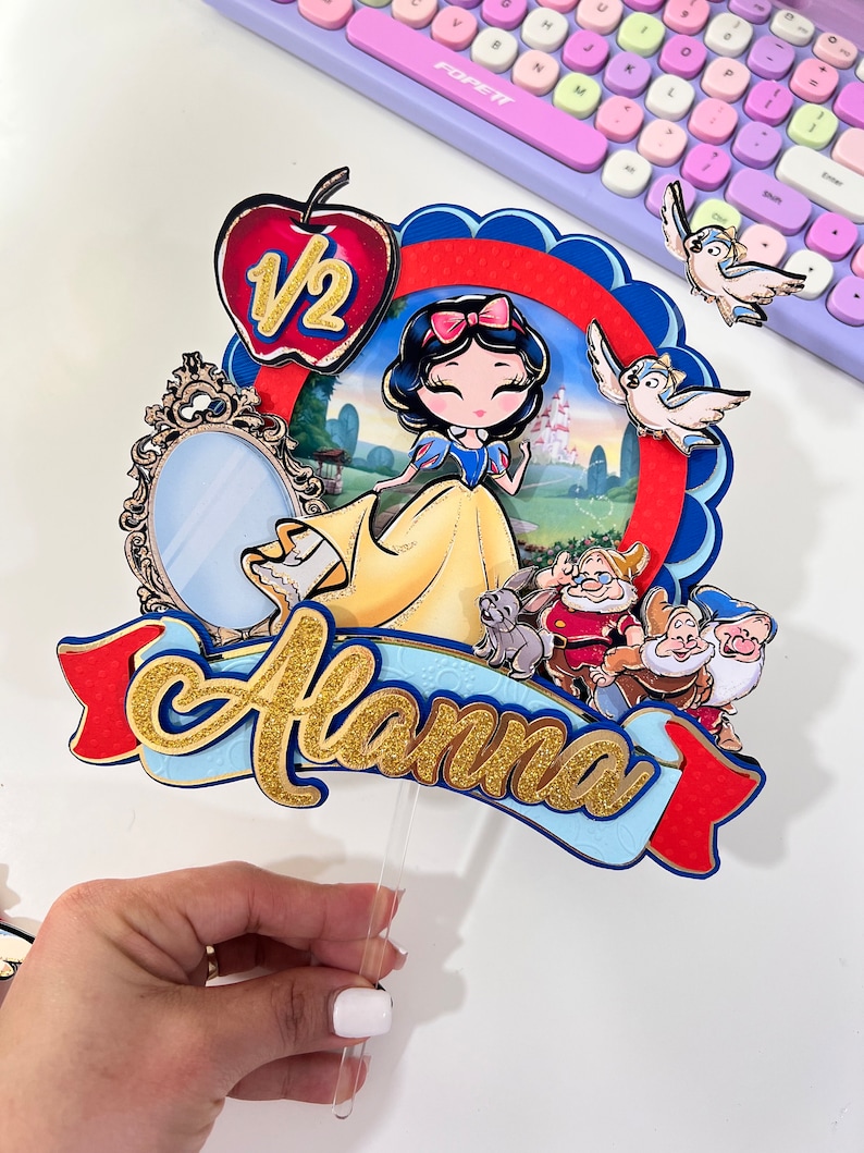 Snow White Cake Topper. Blanca Nieve Cake Topper, Cake Topper Snow ...