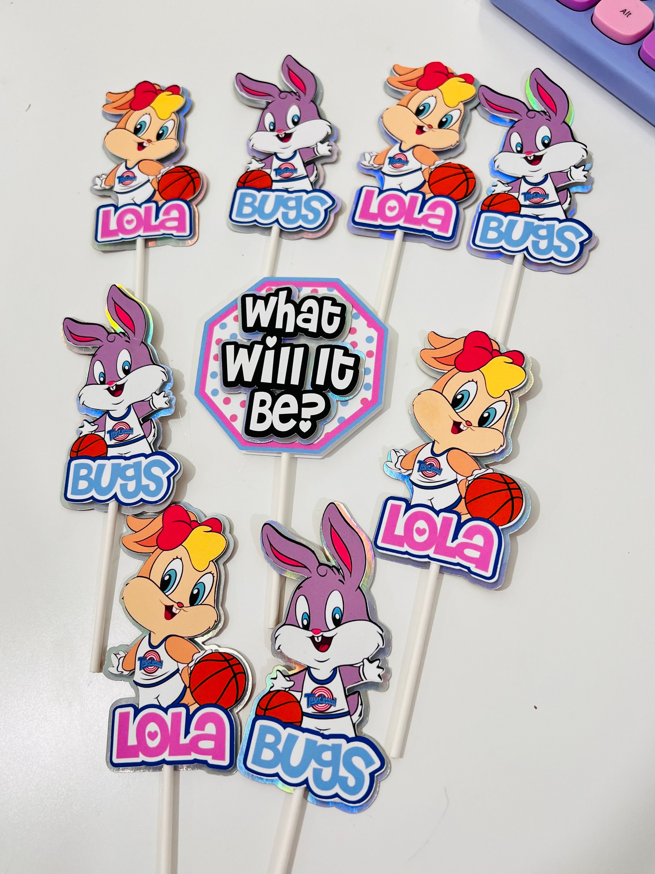 Gender Reveal Cake Topper, Space Jam Cake Topper, Space Jam Gender ...